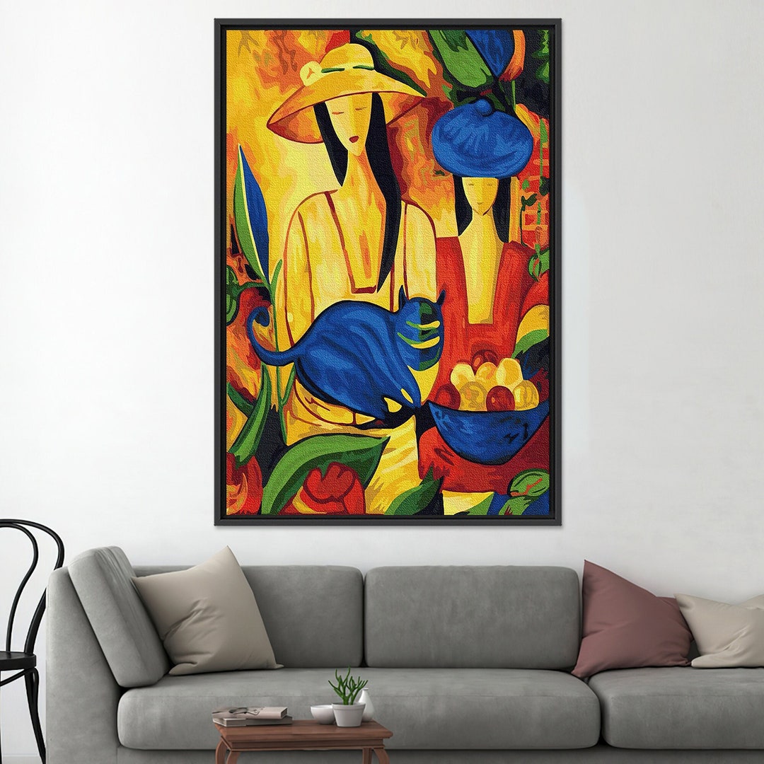 Pablo Picasso Abstract Woman Canvas Art: Colorful Modern Wall Decor - Etsy