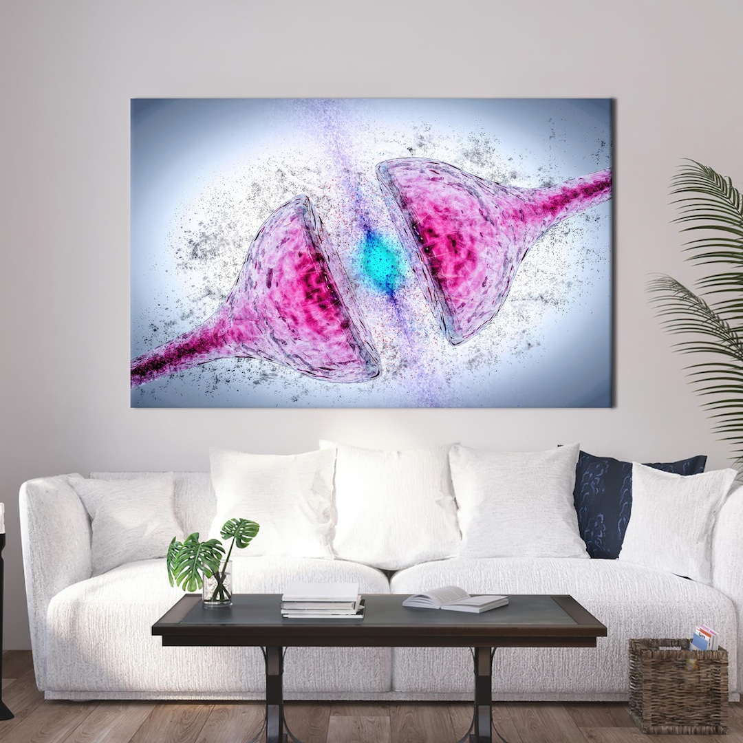 Brain Synapse Canvas Art: Neurology Science Poster, Medical Wall ...