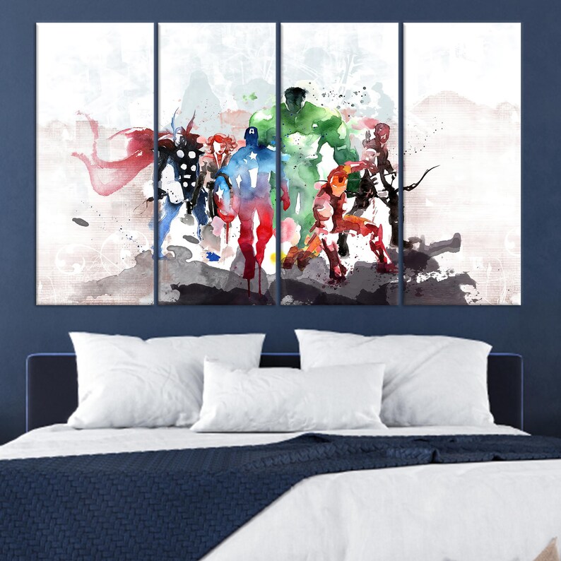 Marvel Canvas Art, Super Hero Wall Art, Movie Canvas Decor, Captain ...