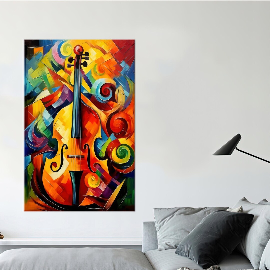 Abstract Cello Canvas Art: 3D Music Wall Decor - Etsy