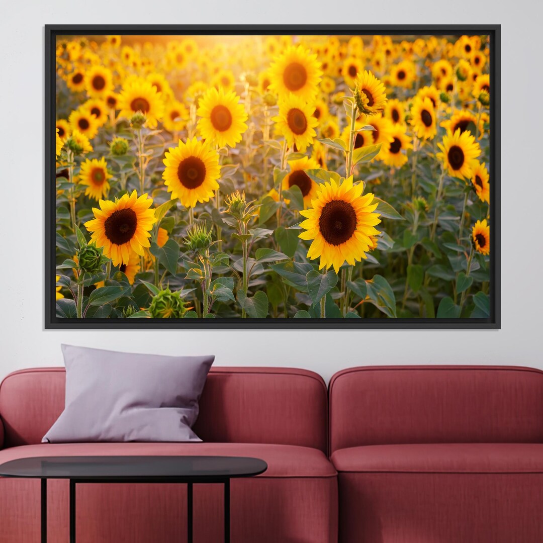 Sunflower Field Canvas Art: Farmhouse Kitchen Decor - Etsy