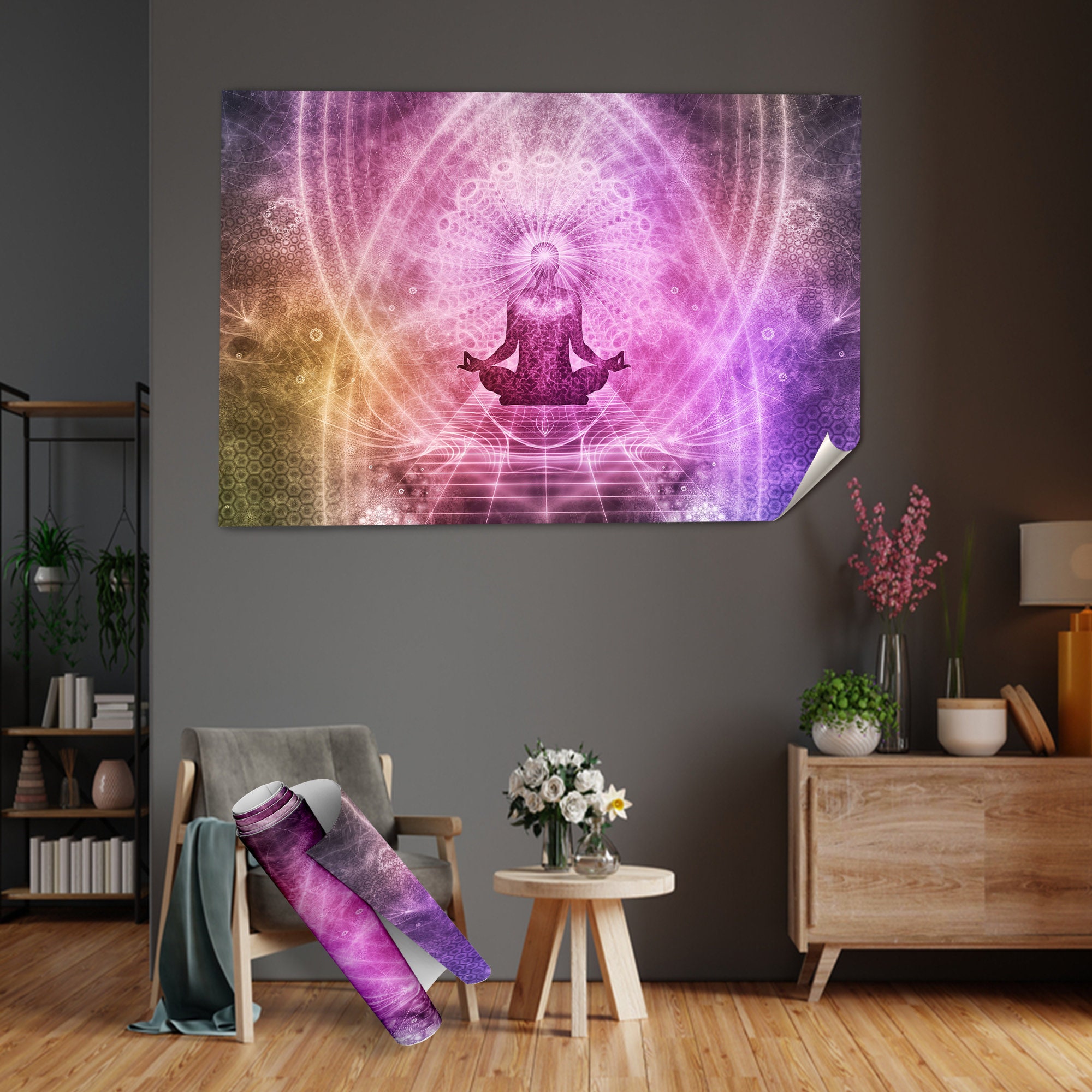 Chakra Yoga Canvas Art: Spiritual Meditation Room Decor - Etsy