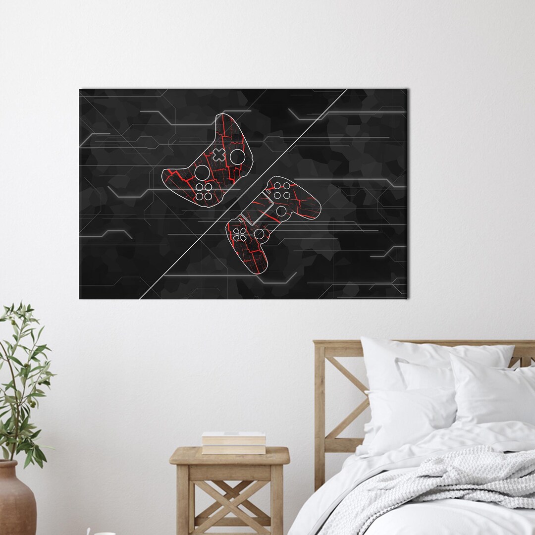 Game Console Art, Christmas Decor Art, Game Room Art Canvas, Custom ...