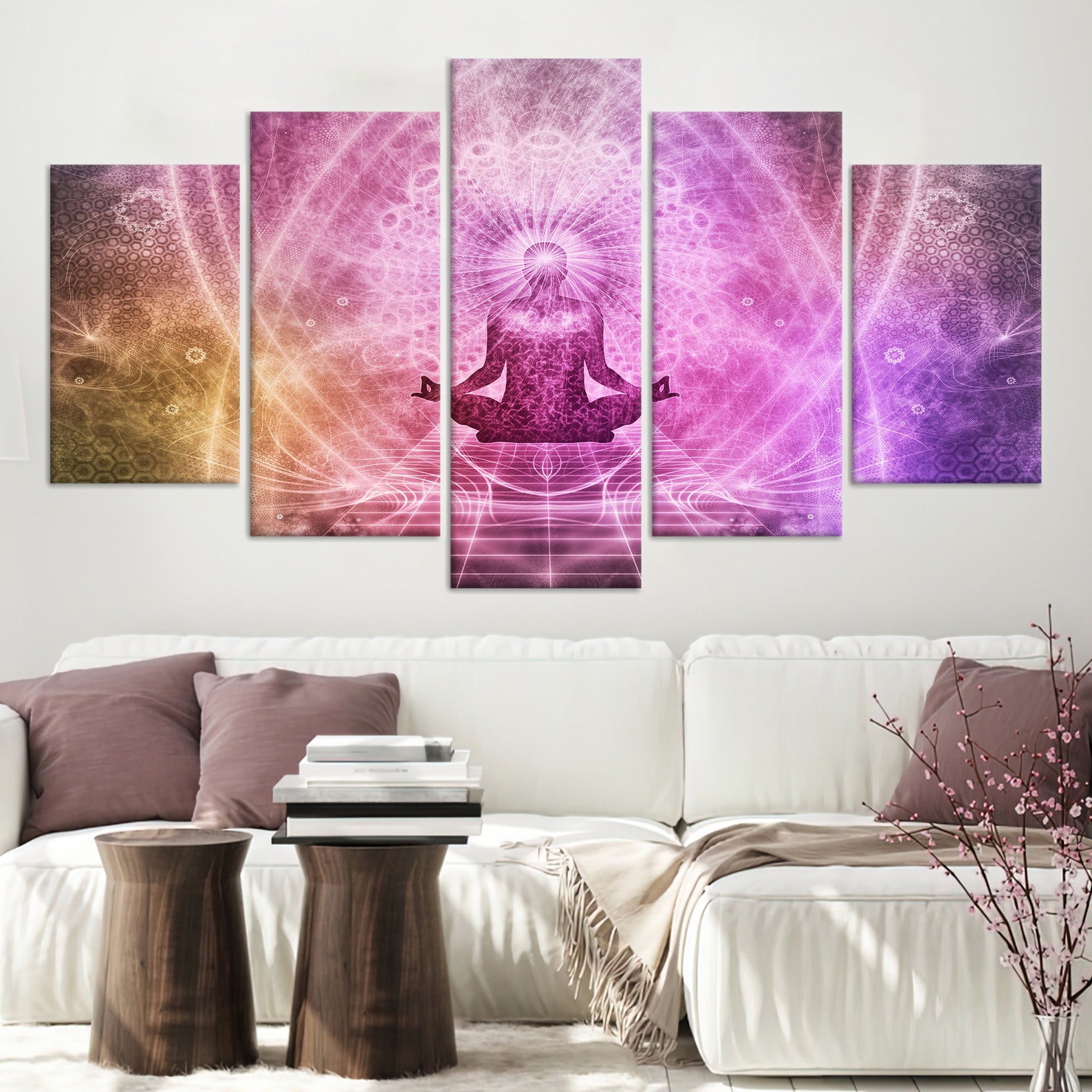 Chakra Yoga Canvas Art: Spiritual Meditation Room Decor - Etsy