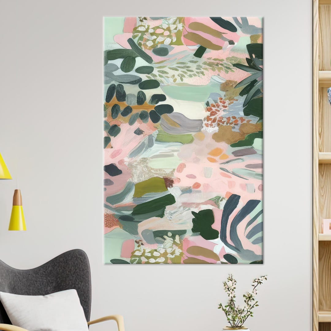 Abstract Botonical Painting Print Art Canvas, Abstract Canvas, Floral ...