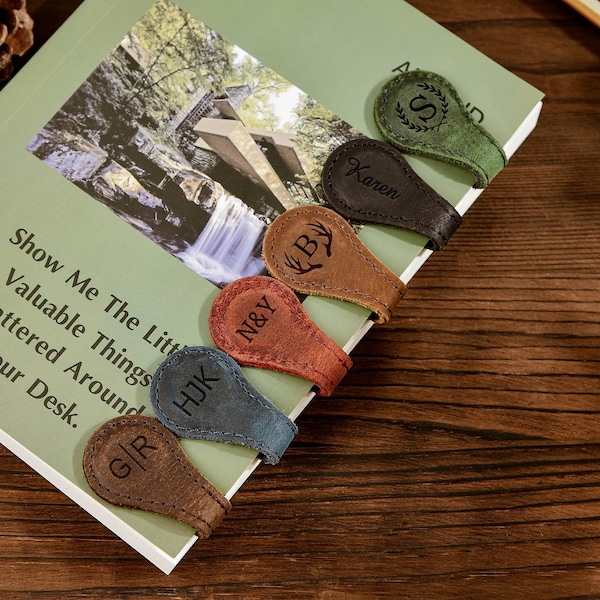 Magnetic Leather Bookmark - Etsy