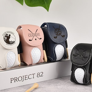 Personalized Leather Golf Ball Bag, Mini Golf Tee Holder - Etsy