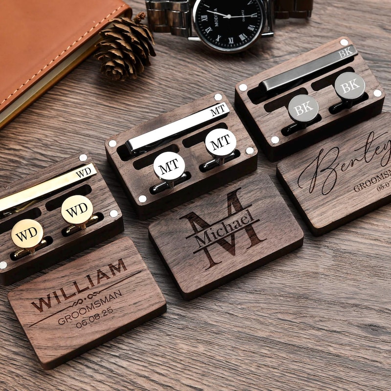 Wooden Tie Bar Tie Clip - Etsy