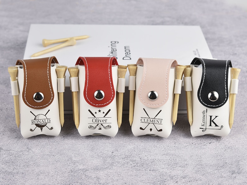 Personalized Leather Golf Ball & Tee Holder: Engraved Golf Gift - Etsy