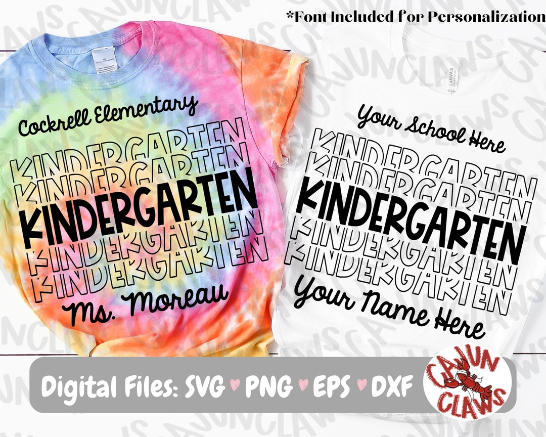 Kindergarten PNG | Back to School Digital File | Teacher Echo SVG ...