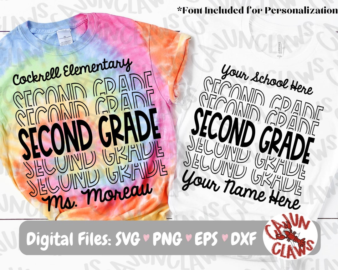 Second Grade PNG | Back to School Digital File | Teacher Echo SVG ...