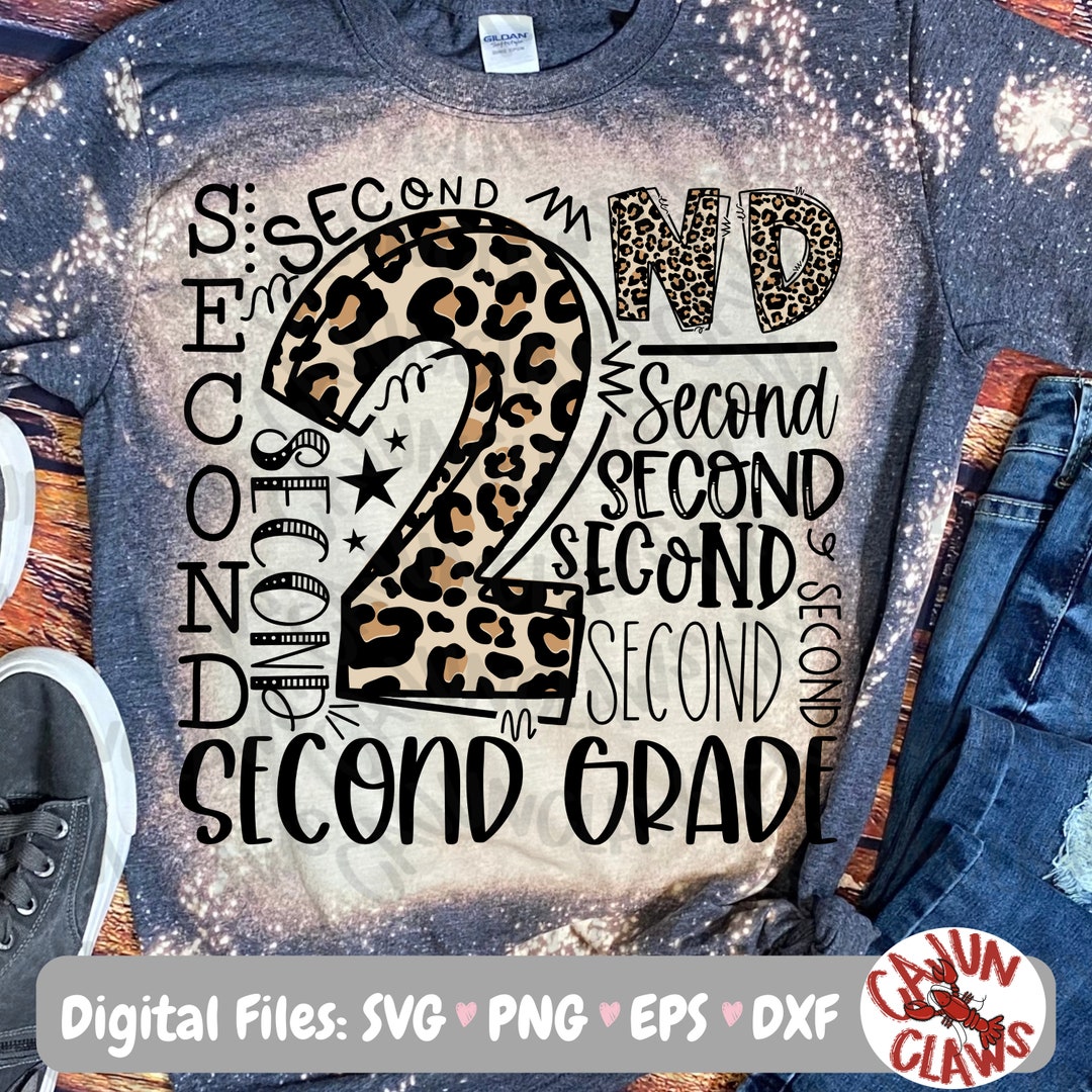 Second Grade Typography PNG | Back to School Digital File | Teacher PNG ...