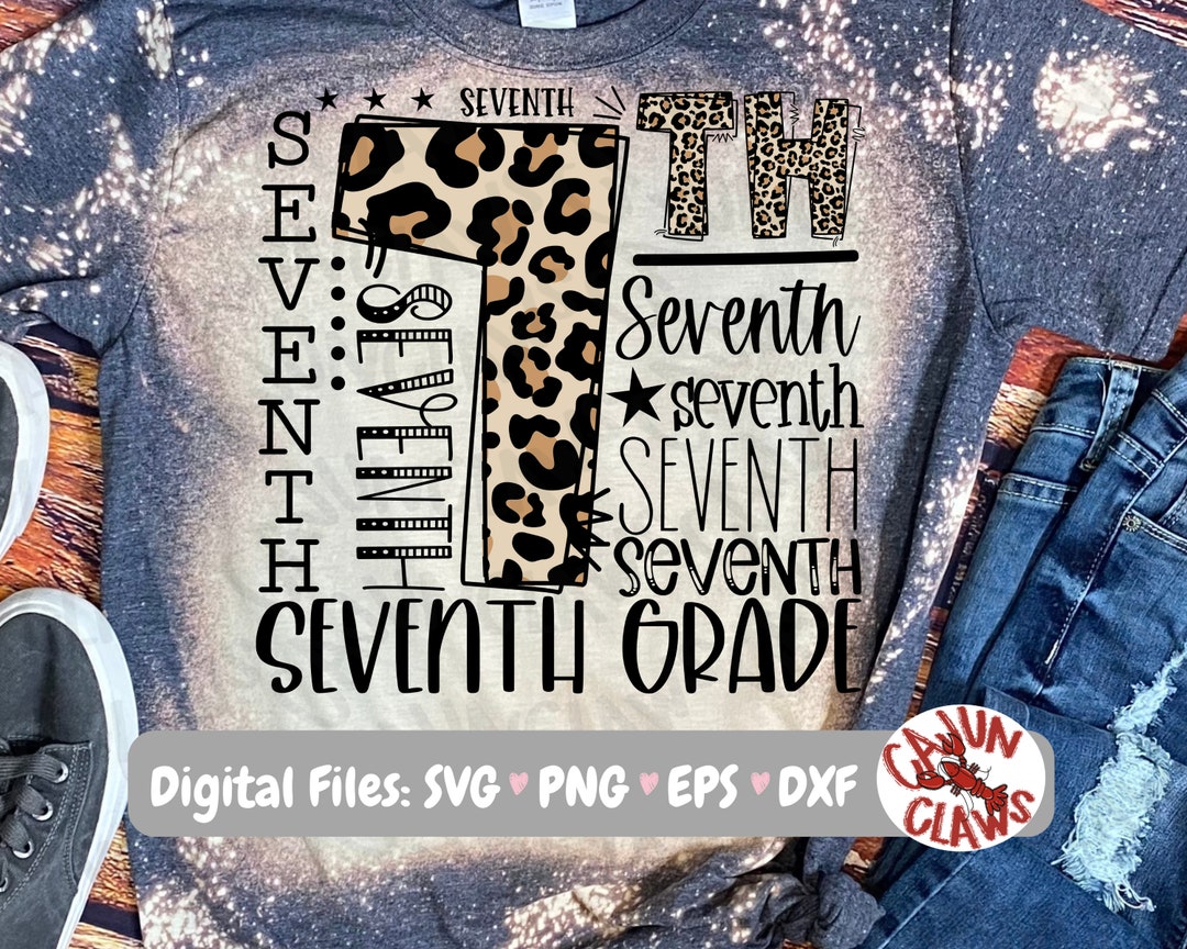 Seventh Grade Typography PNG | Back to School Digital File | Teacher ...
