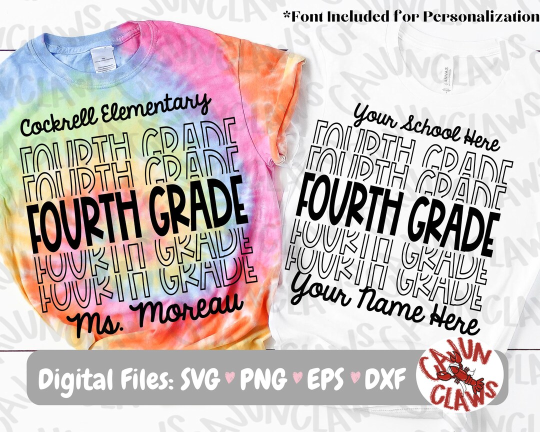 Fourth Grade PNG | Back to School Digital File | Fourth Grade Eco SVG ...