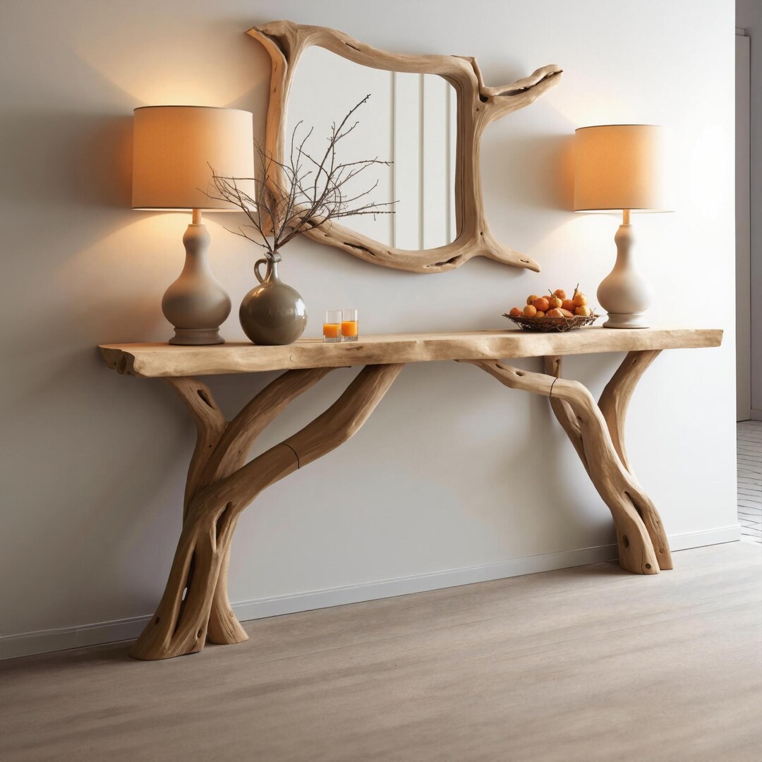 Solid Wood Entry Way Console Table Narrow Entryway Console Table Rustic ...