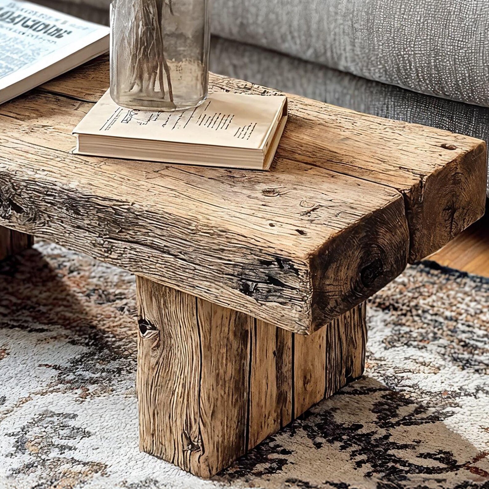 Handcrafted Coffee Table Modern Driftwood Coffee Table Reclaimed Wood ...