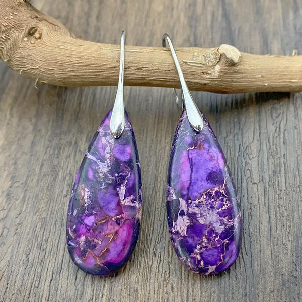 Purple Earrings - Etsy