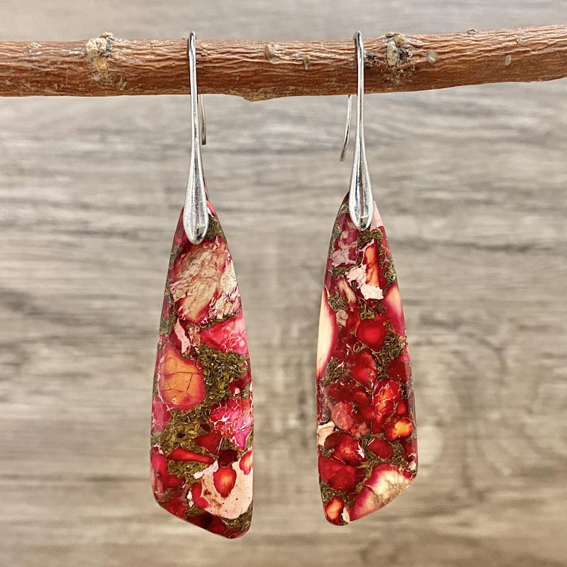 Earrings Red Chandelier - Etsy UK
