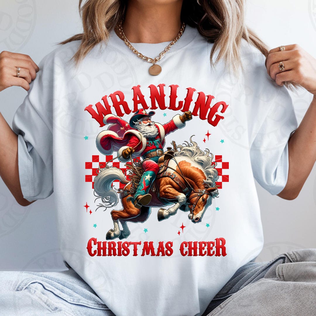 Wranling Christmas Cheer Png, Rodeo Santa Png,merry Christmas Png,santa ...