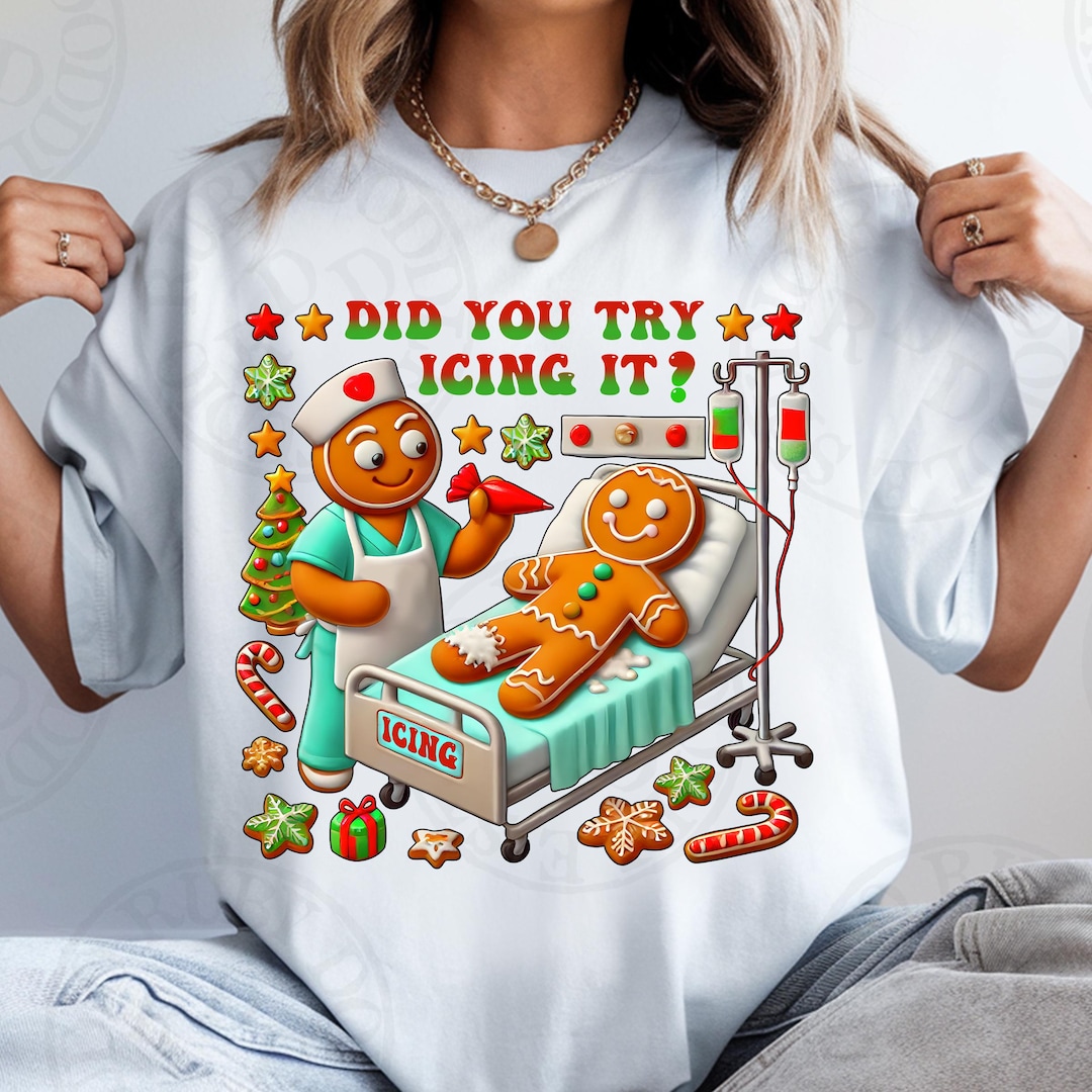 Did You Try Icing It Png, Nurse Gingerbread Man, Christmas Nurse Png ...