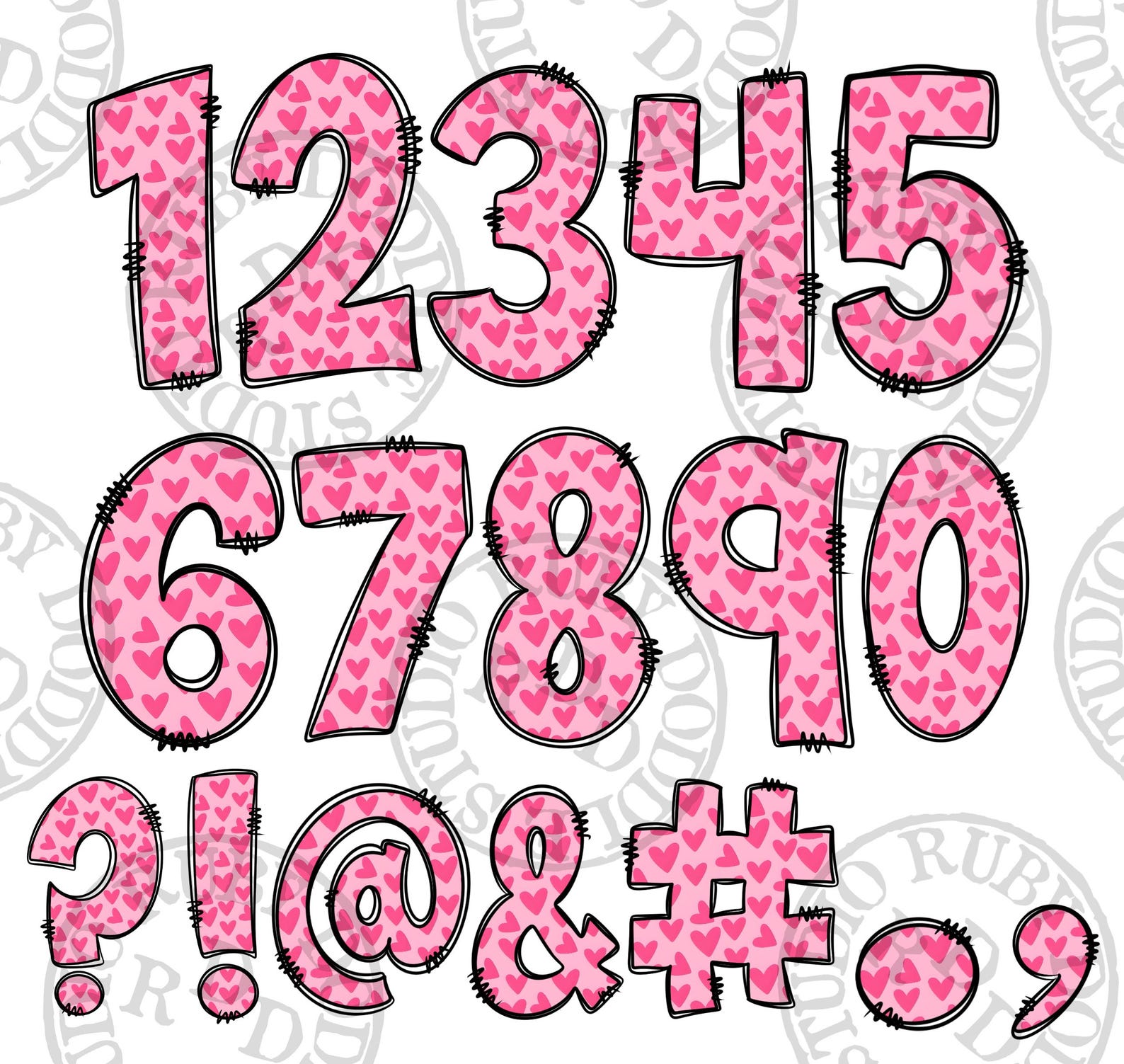 Valentine's Day Doodle Alphabet Bundle Png,valentine Font,valentine ...