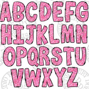 Valentine's Day Doodle Alphabet Bundle Png,valentine Font,valentine ...