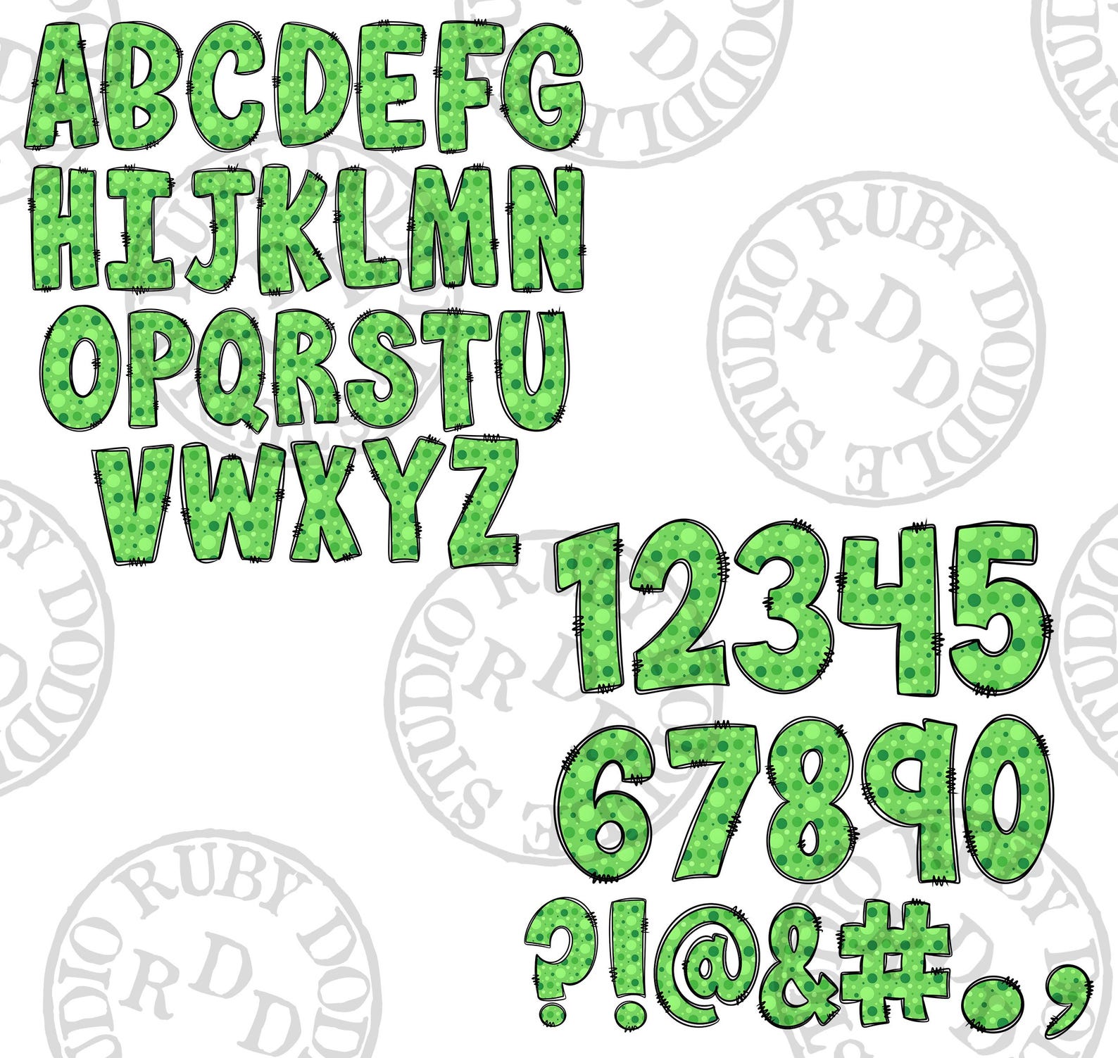 St.patrick's Day Doodle Alphabet Bundle Png,patrick's Day Font,st ...