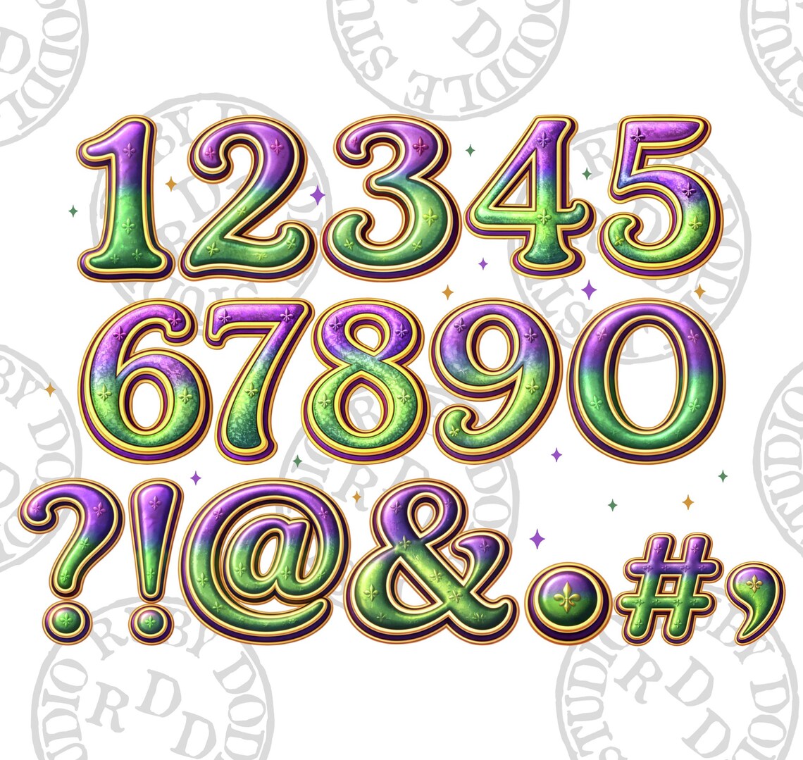 Mardi Gras Doodle Alphabet Bundle Png,mardi Gras Font,mardi Gras ...