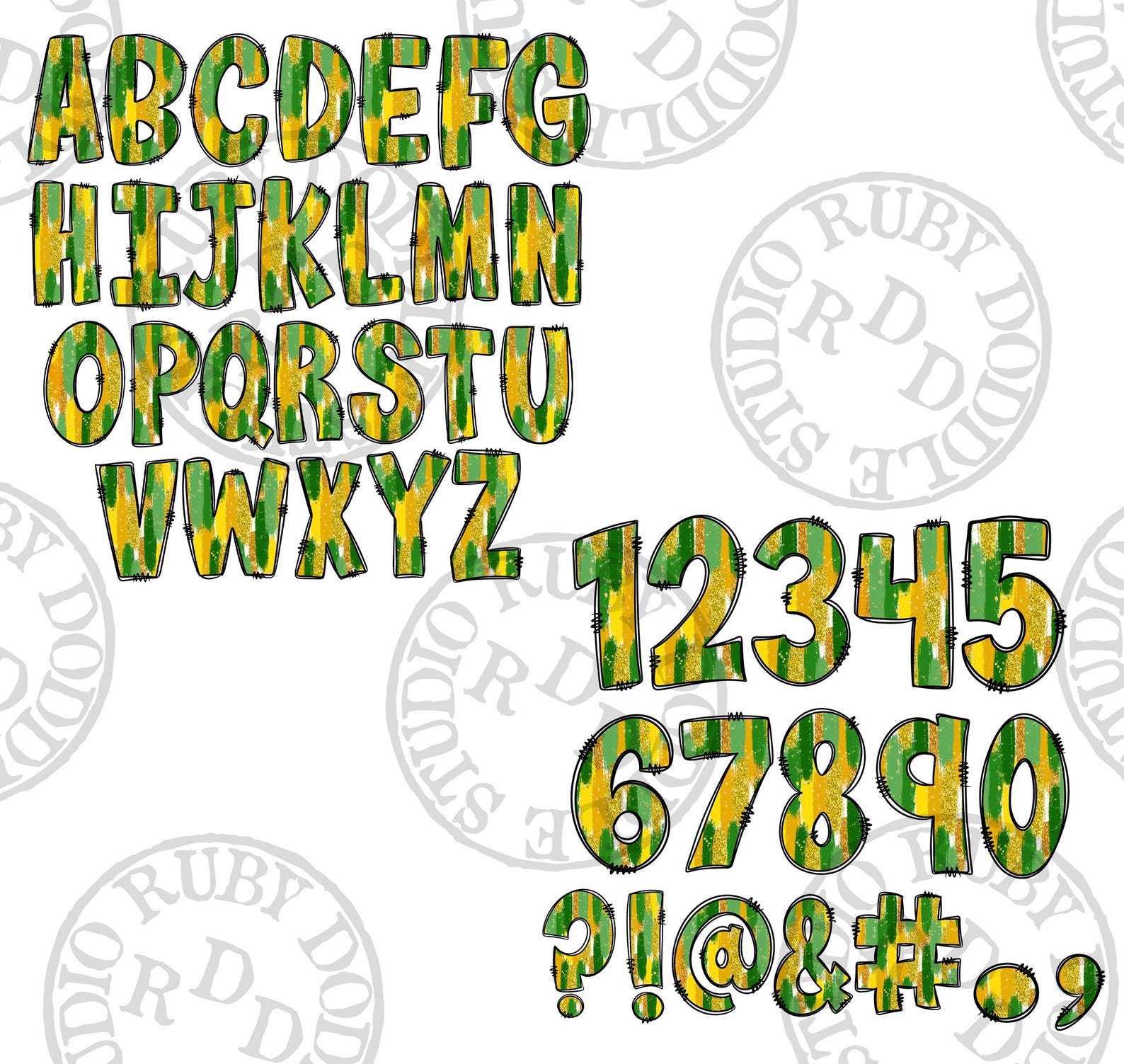 St.patrick's Day Doodle Alphabet Bundle Png,patrick's Day Font,st ...
