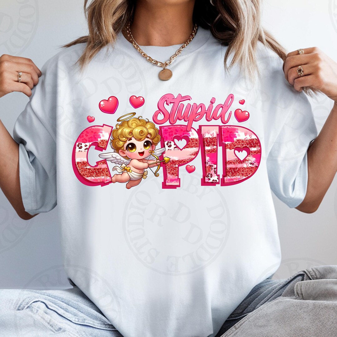 Stupid Cupid Png, Cupid Vibes PNG, Trendy Cupid Valentine Png, Funny ...