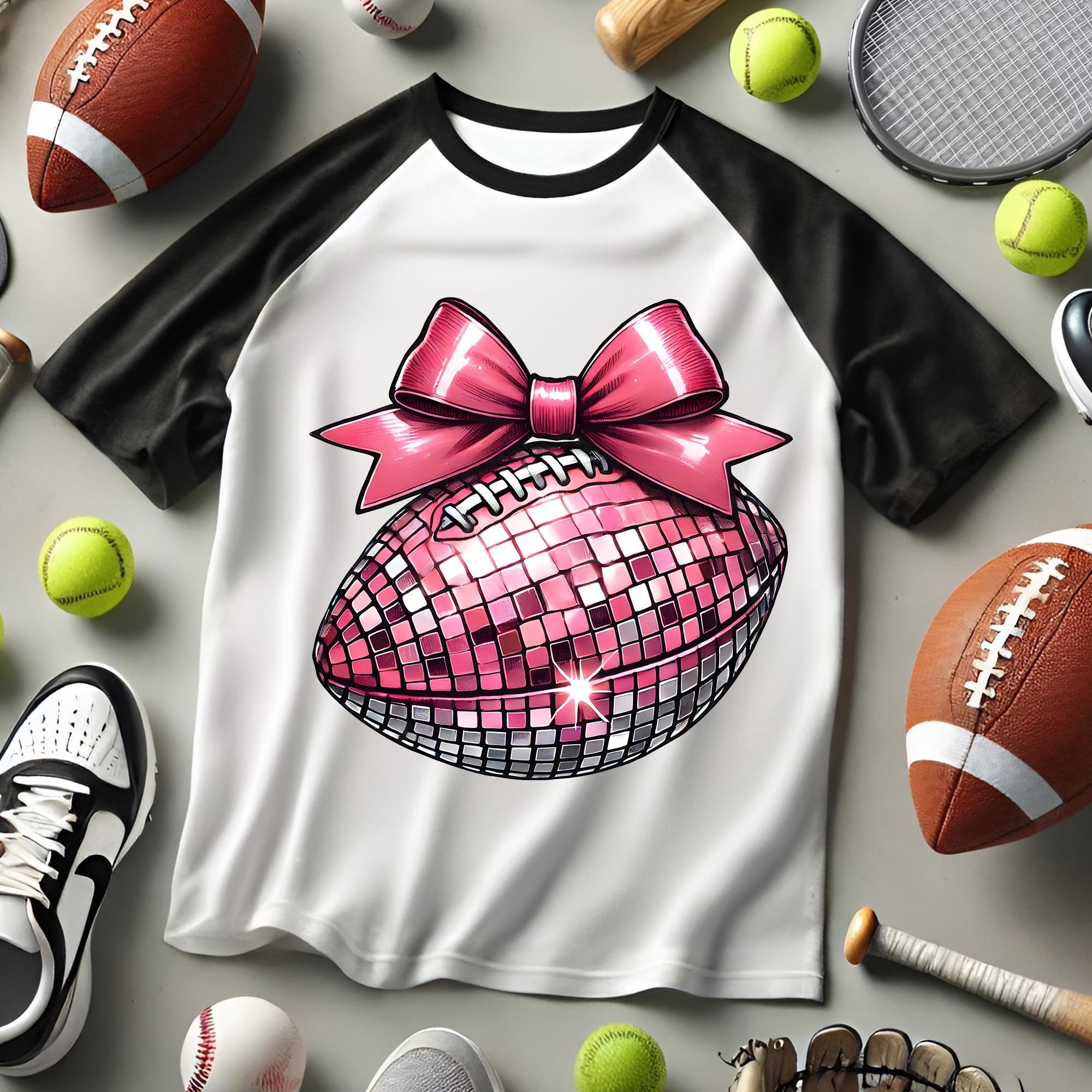 Disco Football Bundle Png,coquette Game Day Png,sports Coquette Bow ...