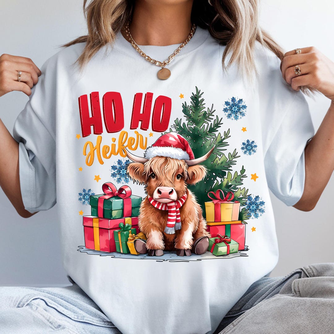 Ho Ho Heifer Png,highland Cow Png,baby Cow Png, Christmas Png,merry ...