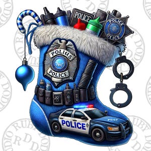 Christmas Police Sock Png, Police Png, Christmas Police Png, Christmas ...