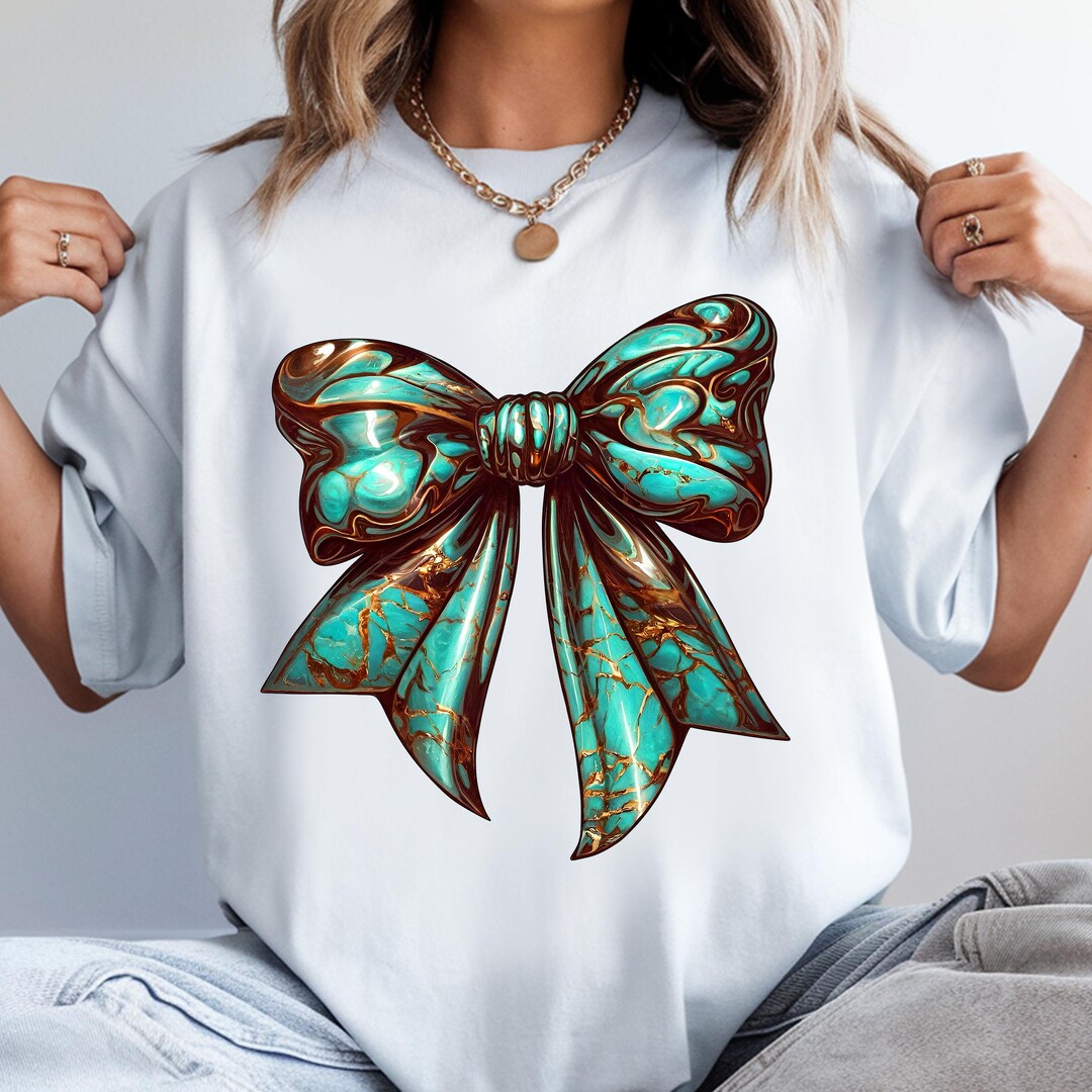 Turquoise Coquette Bow Png, Western Coquette Bow PNG, Trendy Bow ...