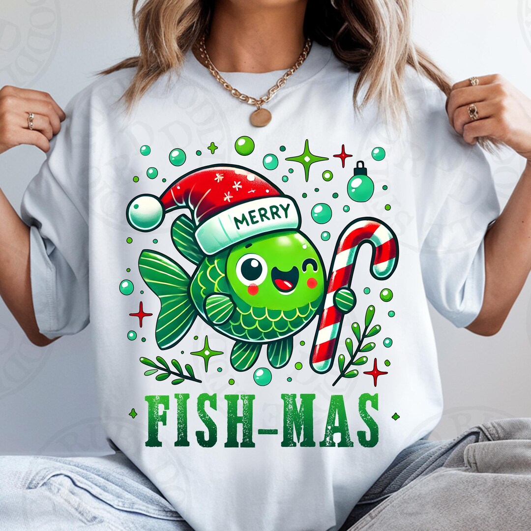 Merry Fishmas PNG, Santa Fishing Png, Funny Christmas Png, Retro ...