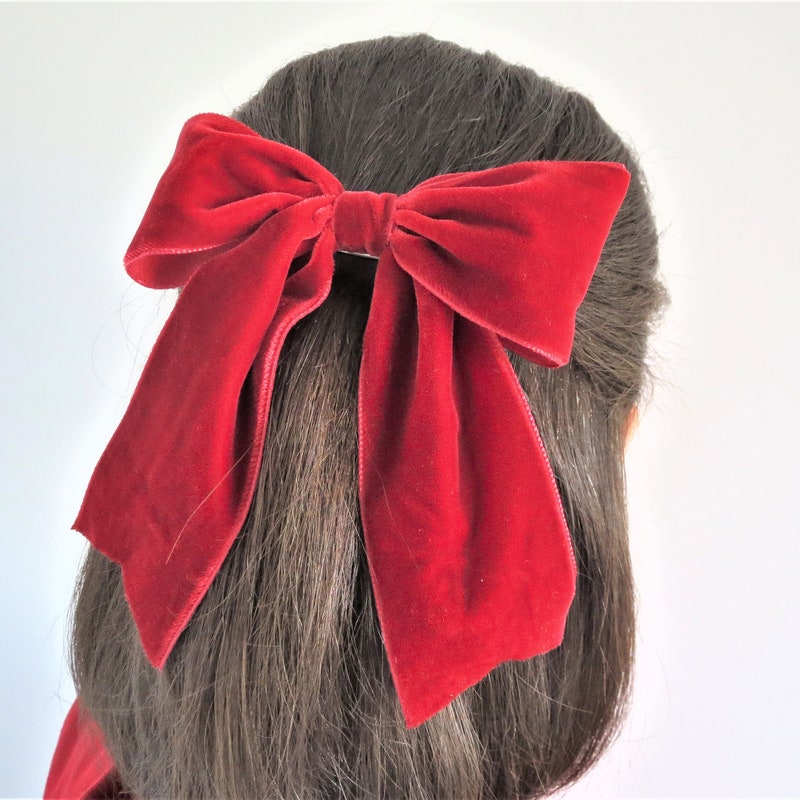 Big Red Hair Bow - Etsy