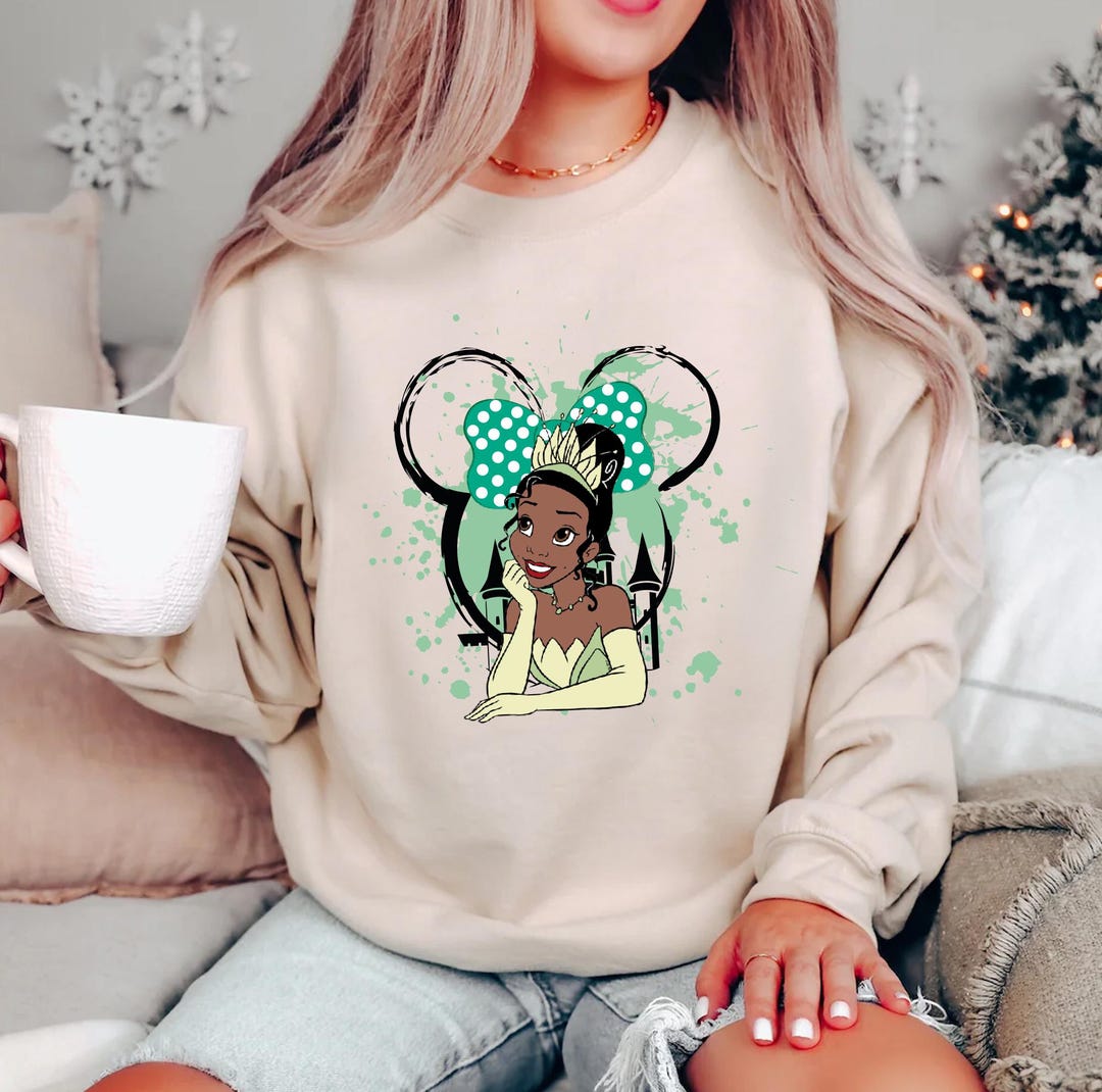 Sweat-shirt Princesse Disney Tiana, pull vacances Disney, sweat-shirt anniversaire fille, cadeau ...