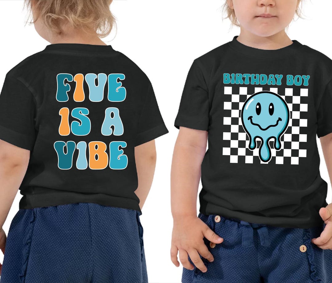 Birthday Boy Shirt, 5th Birthday Boy Outfit, Five is Vibe Birthday ...