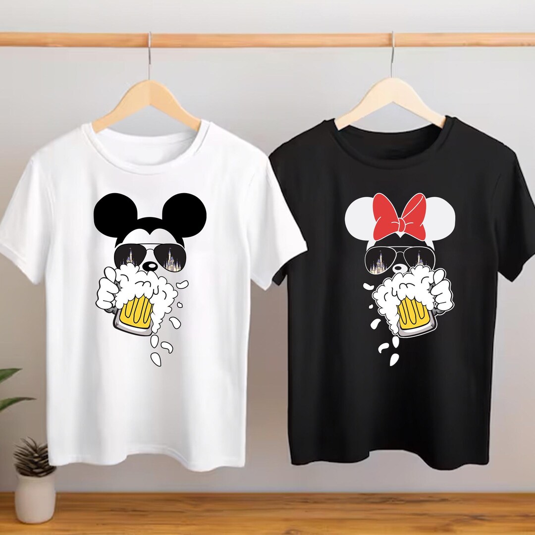 Mickey and Minnie Drinking Around Shirt, Mickey Minnie Beer Shirt ...