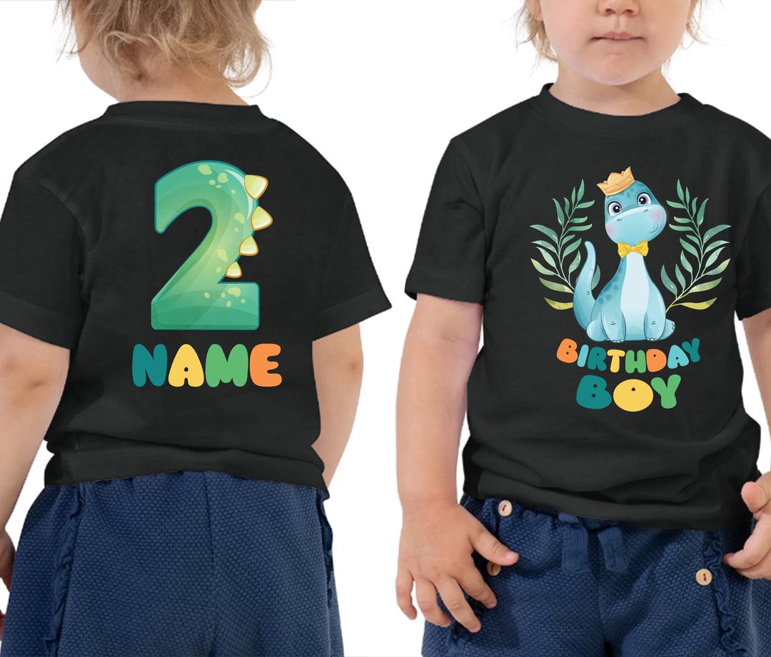 Dinosaur Birthday Boy Shirt, Custom Age and Name Birthday Boy Shirt ...