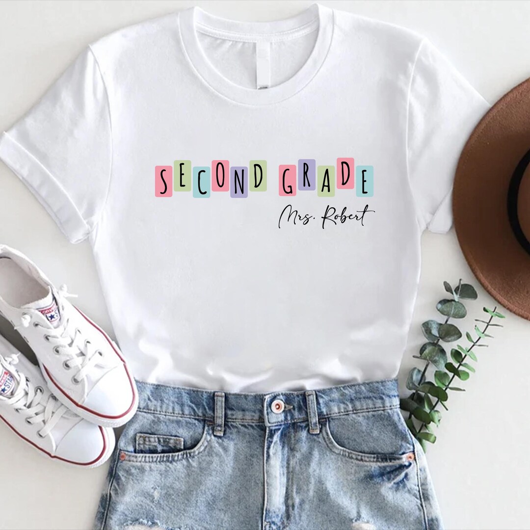 Personalized Second Grade Teacher Shirt, Custom Name 2nd Grade Team Tee ...