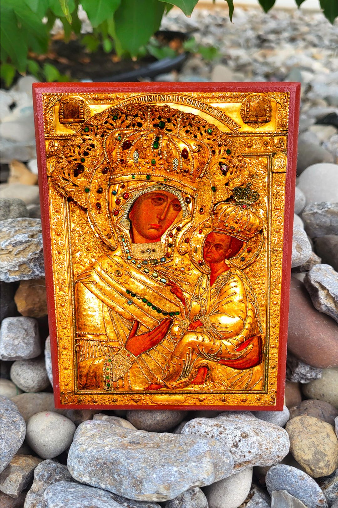 Tikhvin Icon of the Mother of God - Theotokos & Christ Mounted Print - Etsy