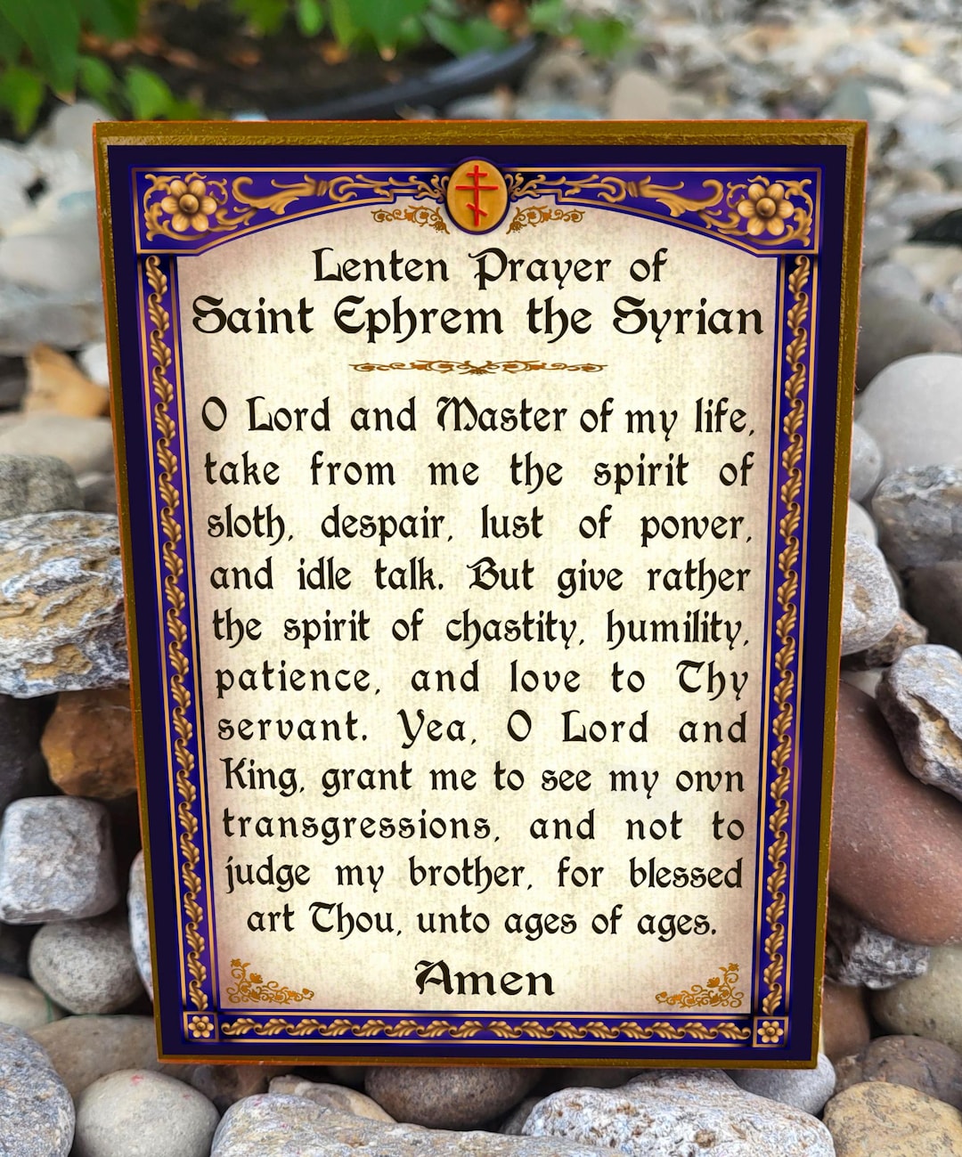 Lenten Prayer of Saint Ephrem the Syrian Orthodox Prayer Plaque - Etsy