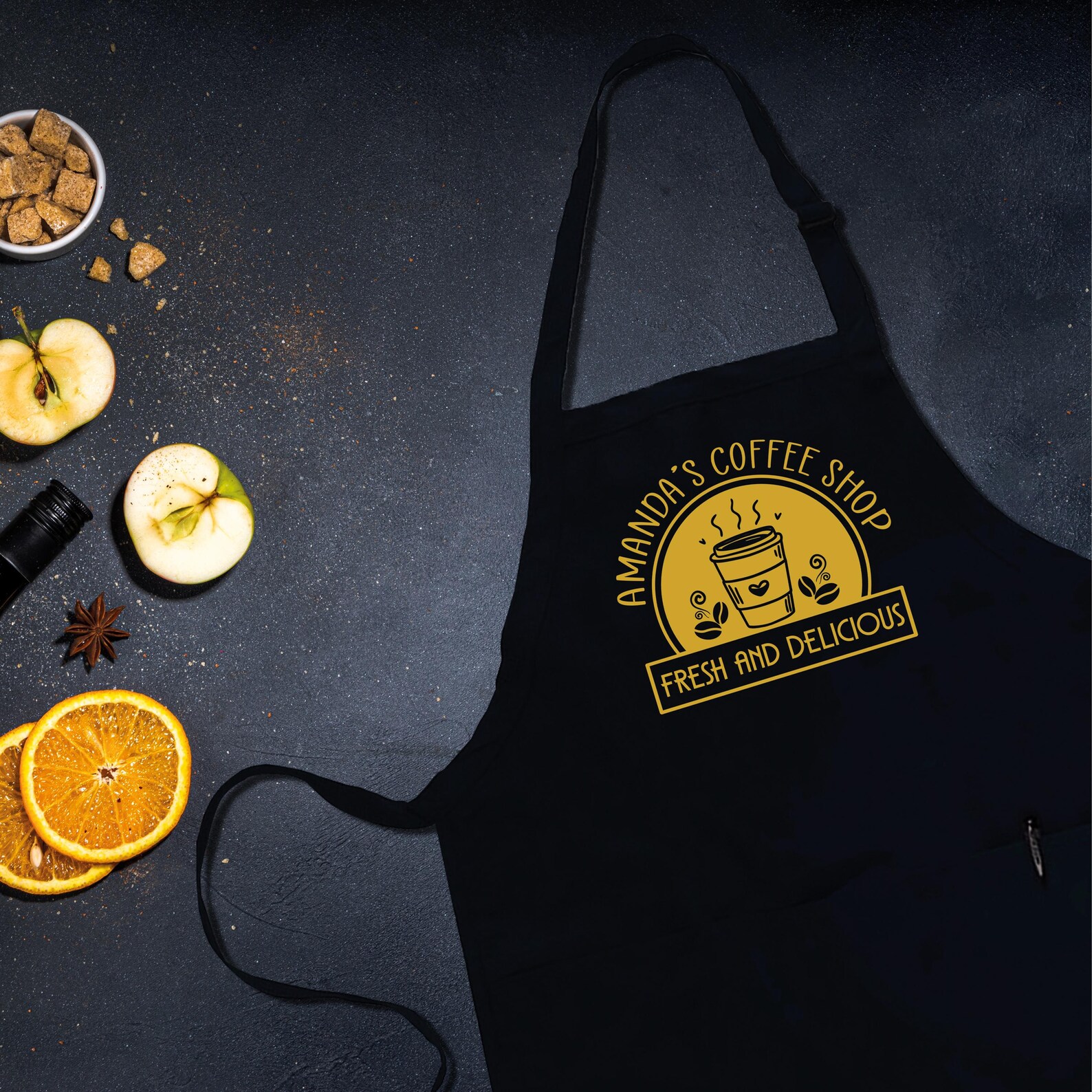 Personalized Name Apron, Barista Custom Name Apron, Starbucks Coffee ...