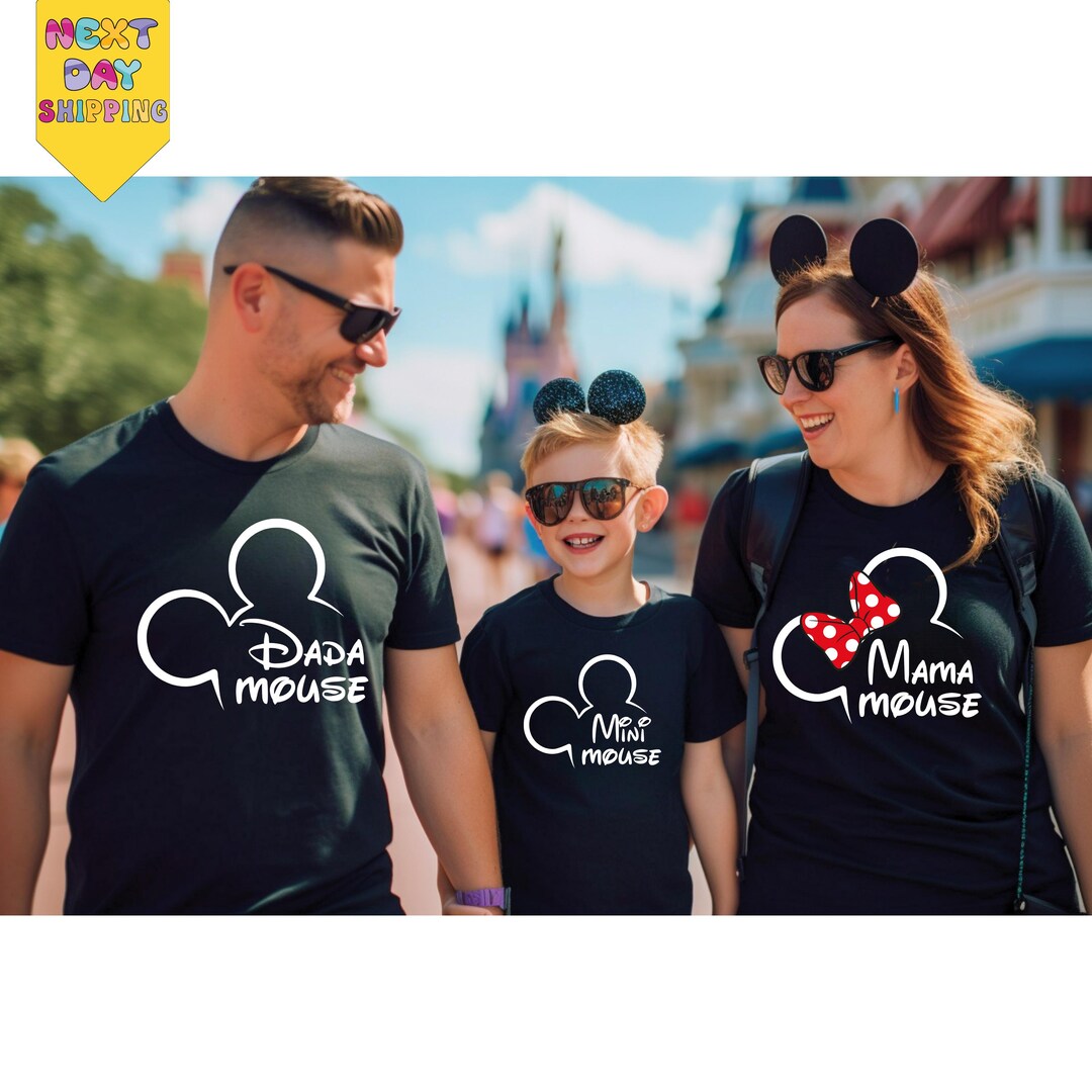 Mama-mini-dada Mouse Shirt, Mommy and Me Shirt, Magic Kingdom Outfit ...