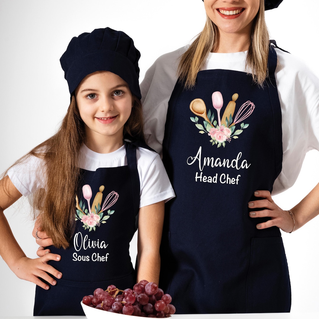 Mommy and Me Aprons, Matching Apron Set, Mama Head Chef, Mother Son ...
