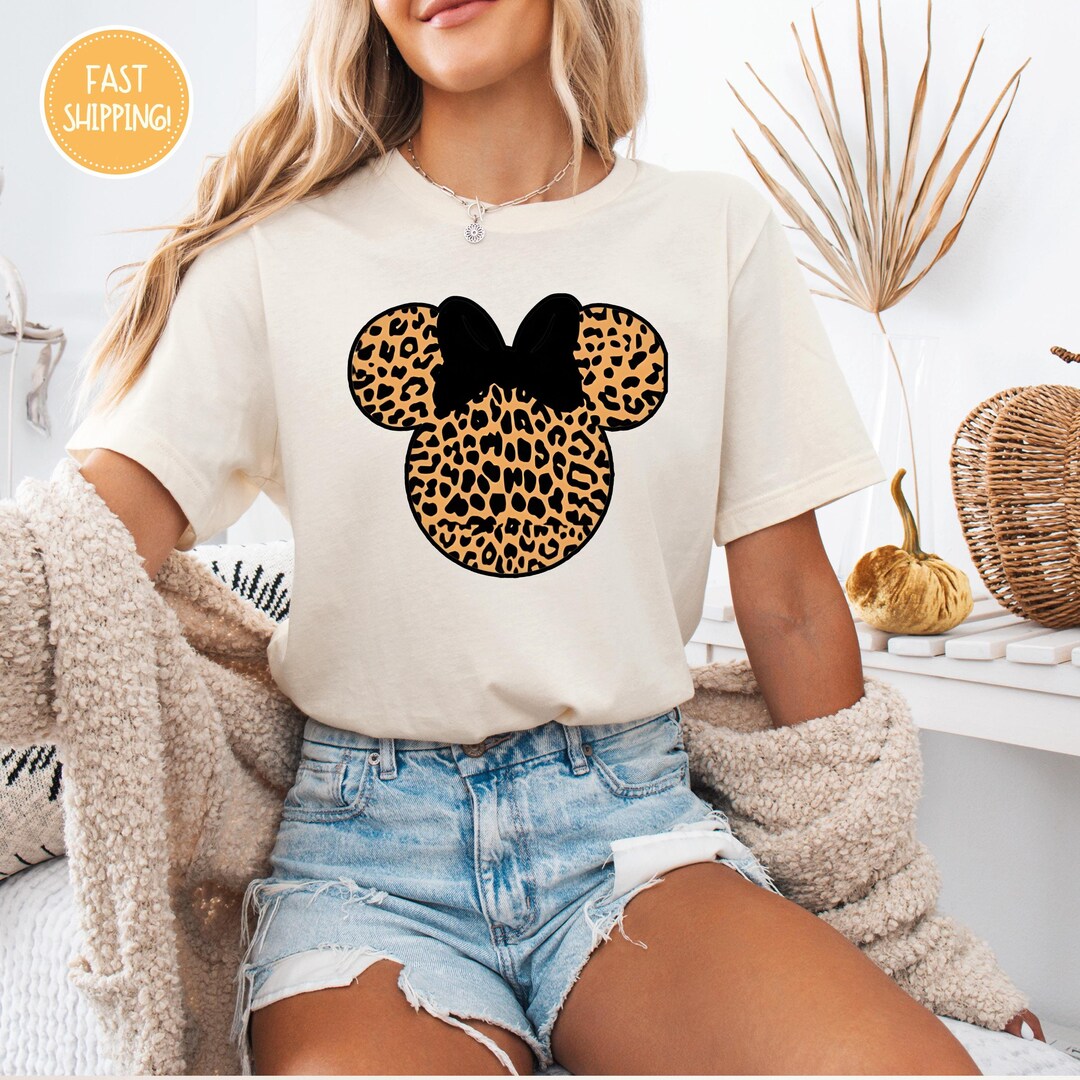 Leopard Print Mickey Minnie Family Matching Shirts, Cute Disney Couples ...