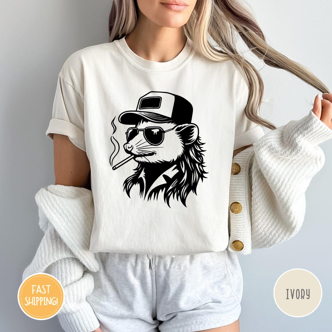 Comfort Colors® Shirt, Possum Mullet With Sunglasses Smoking Shirt ...