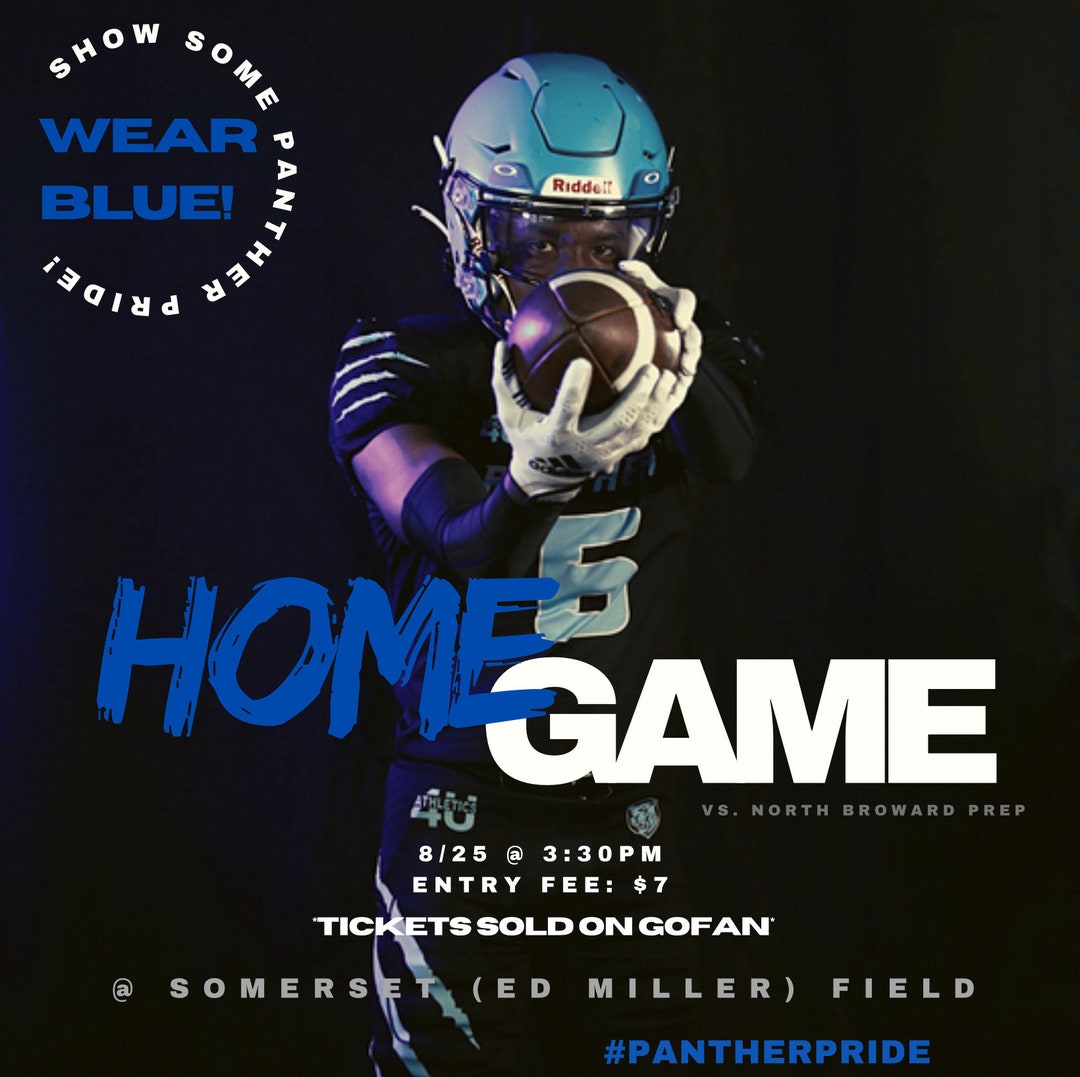 Blue and Black Game Day Graphic Template - Etsy