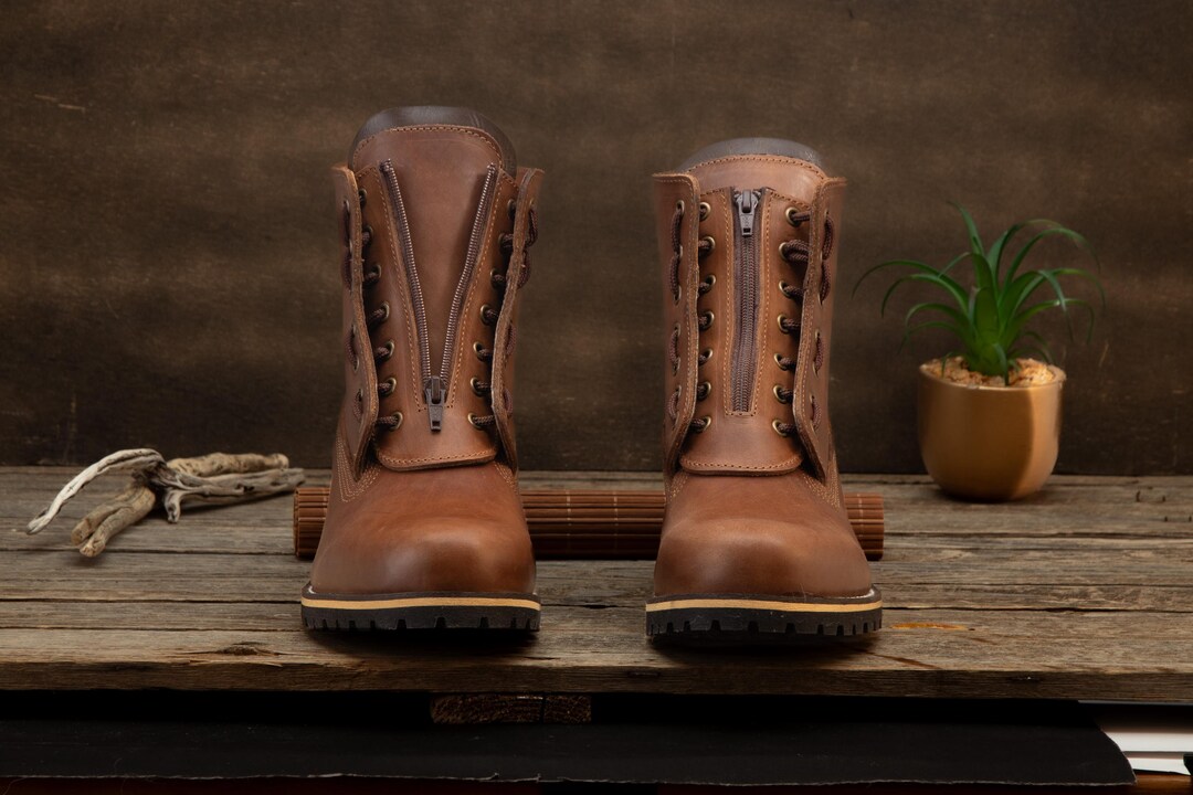 Men's Leather Zip-front Boots | Handcrafted | Top Grain | Customizable ...